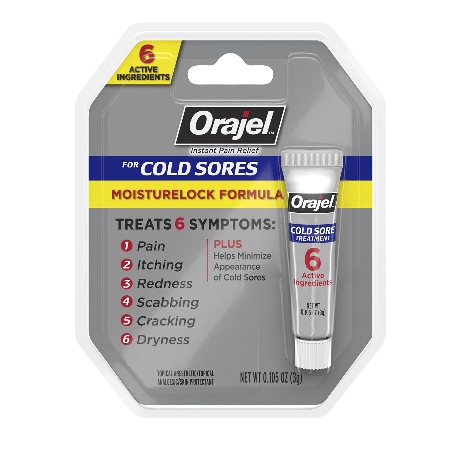 Orajel Moisturelock Cold Sore Treatment Cream 0.105 oz - Fast Relief ...