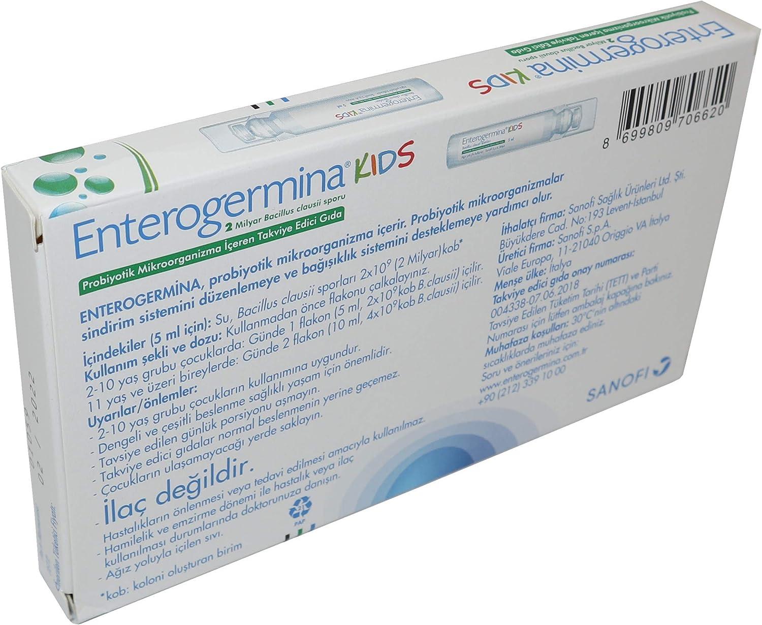 Enterogermina KIDS 10 VIALS Bacillus Clausii Probiotic 2 Billion CFU/5mL for Kids | Buy Now with ...