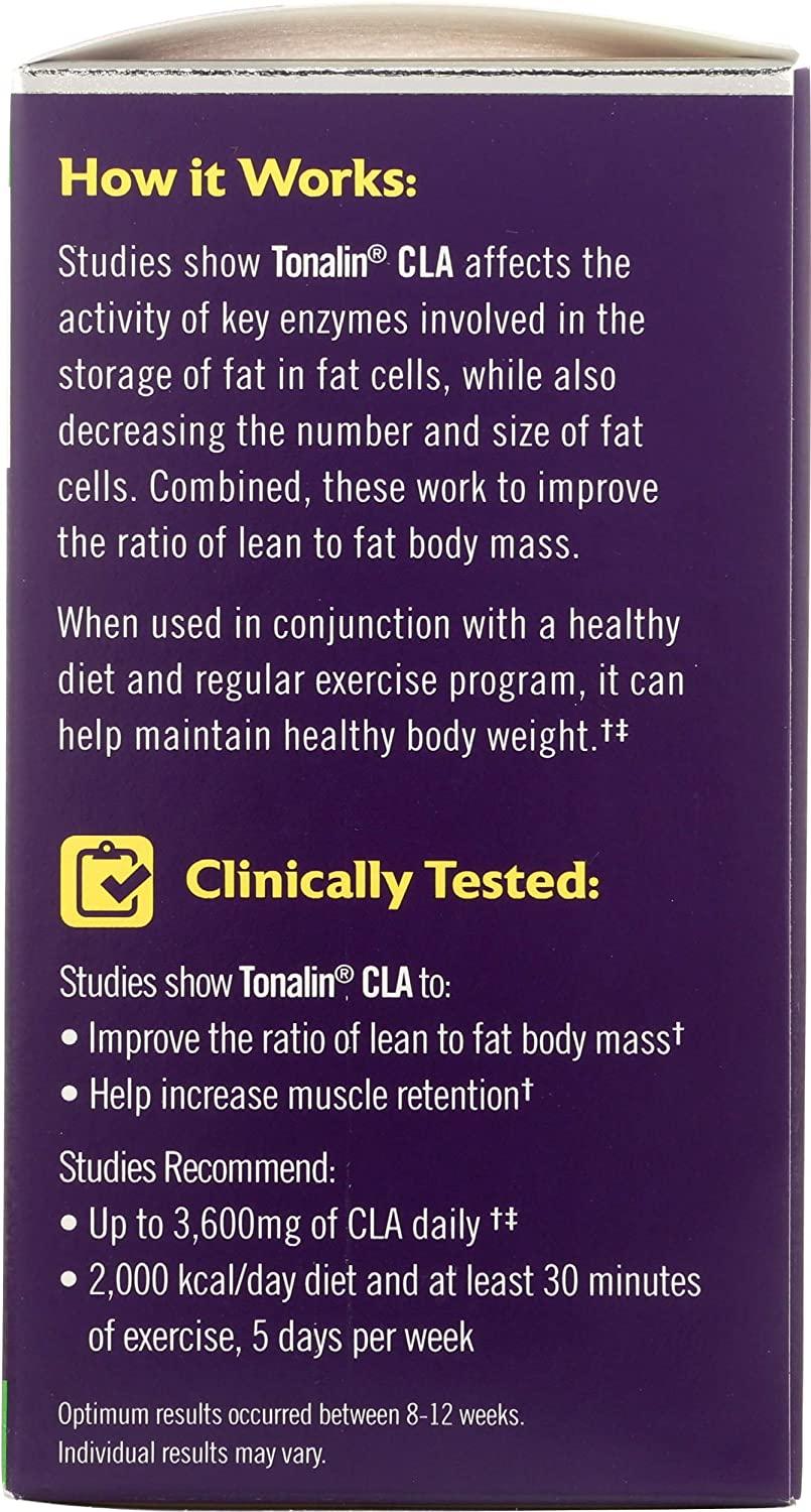 Natrol Tonalin CLA 1200 mg - 60 Softgels for Weight Management & Health ...