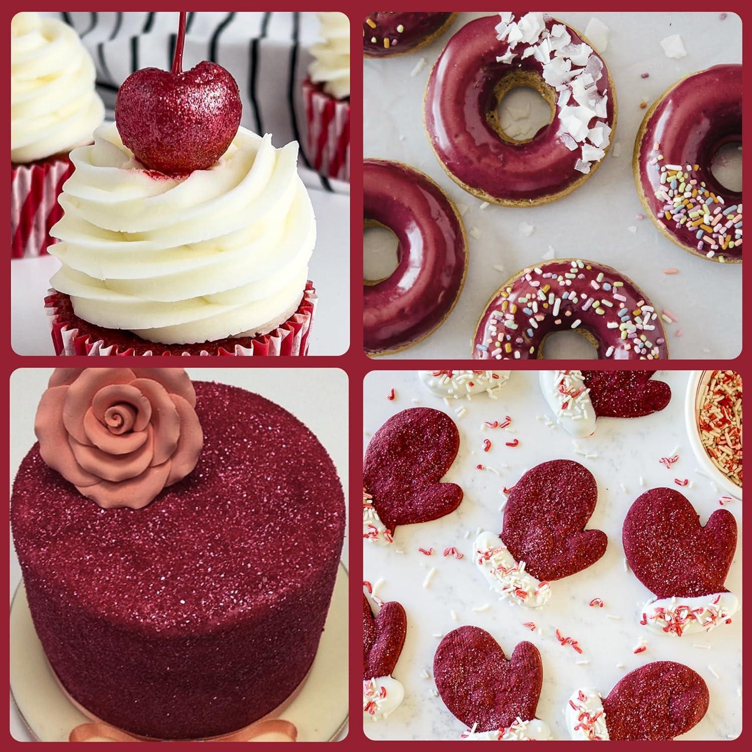 Edible Glitter Powder - 30g Ruby Metallic Food Coloring for Drinks ...