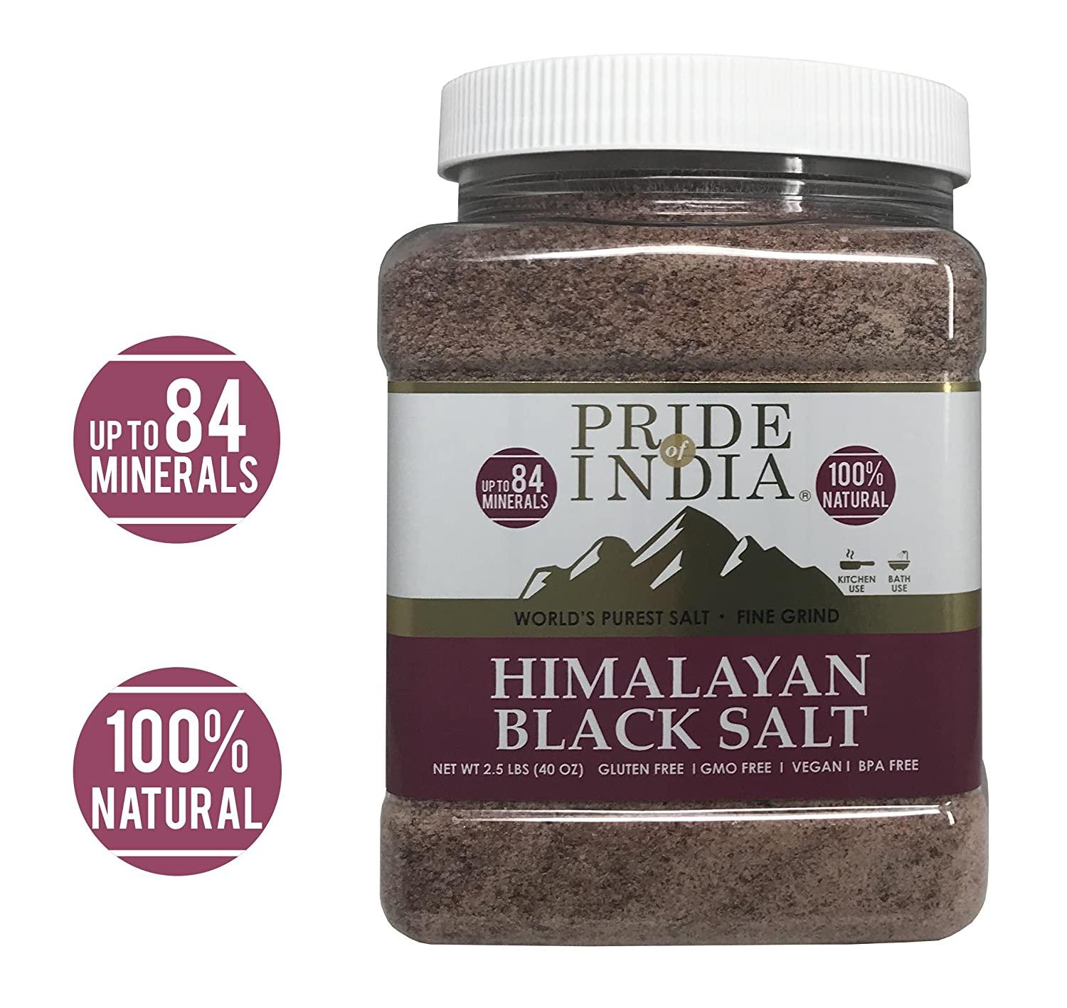 Pride Of India Himalayan Black Rock Salt - Fine Grind 2.2lb (1 Kg ...