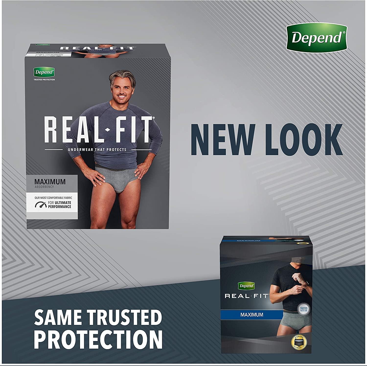 Depend Real Fit Incontinence Underwear for Men - Maximum Absorbency ...