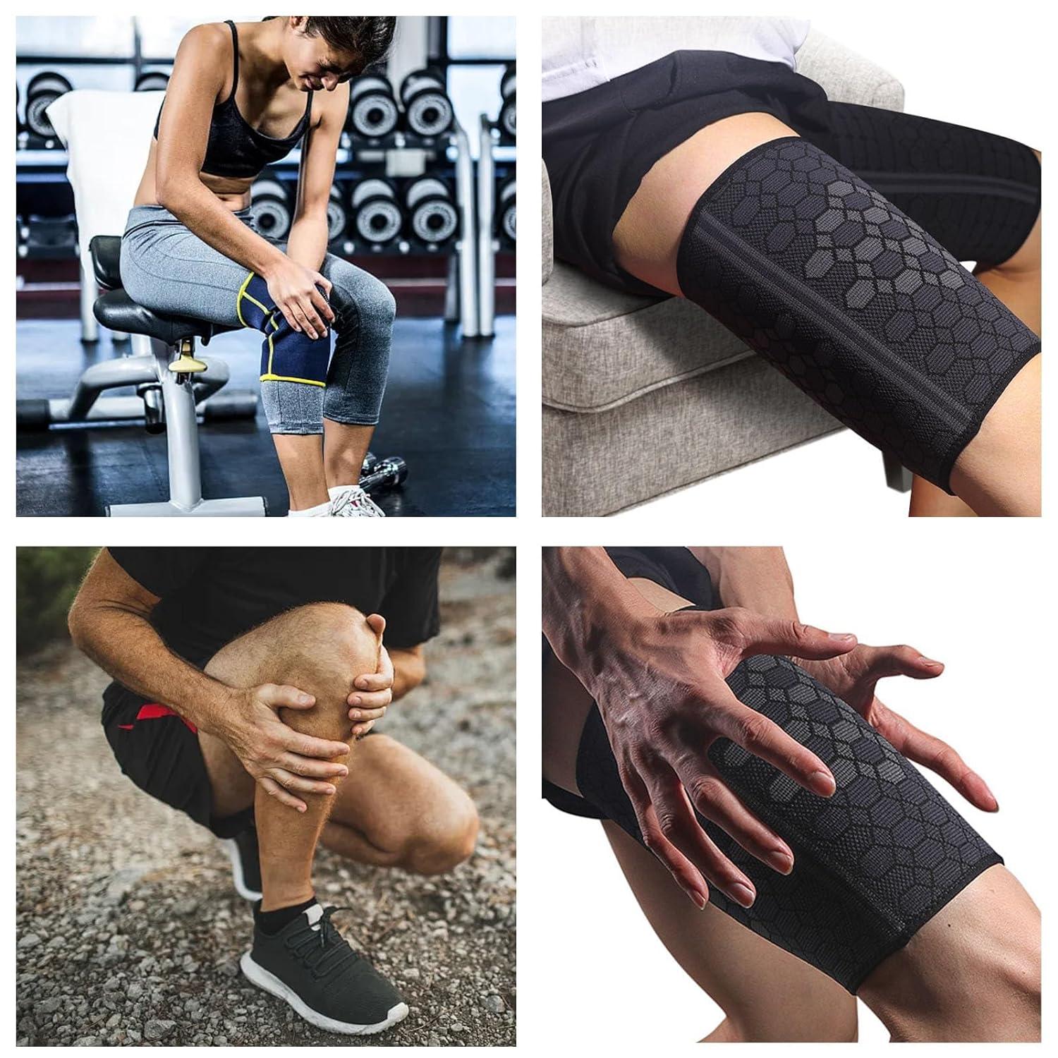 2pcs Thigh Compression Support Sleeves for Men and Women - Hamstring ...