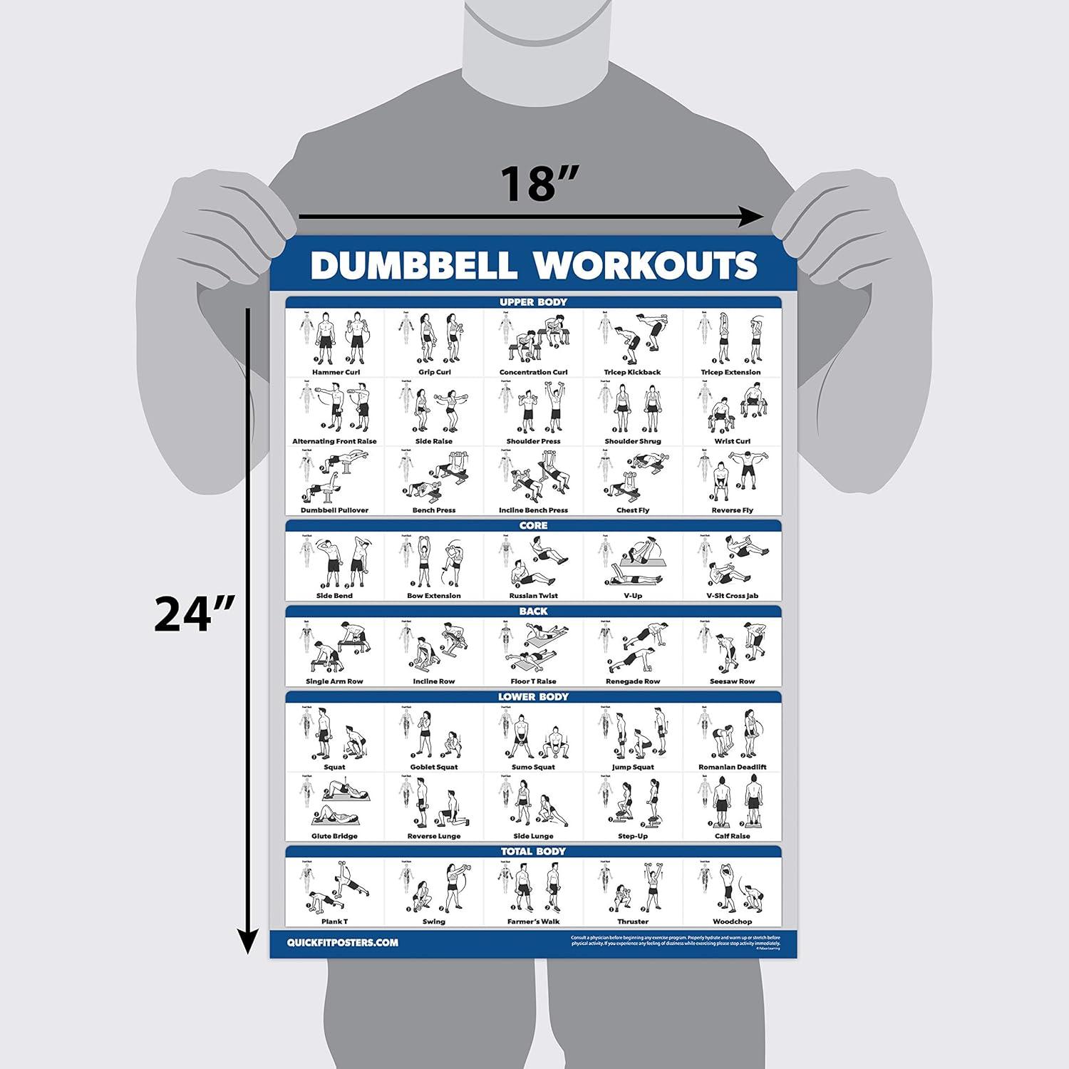 Palace Learning 4-Piece Dumbbell Workout Poster Set - Volume 1 2 & 3 ...