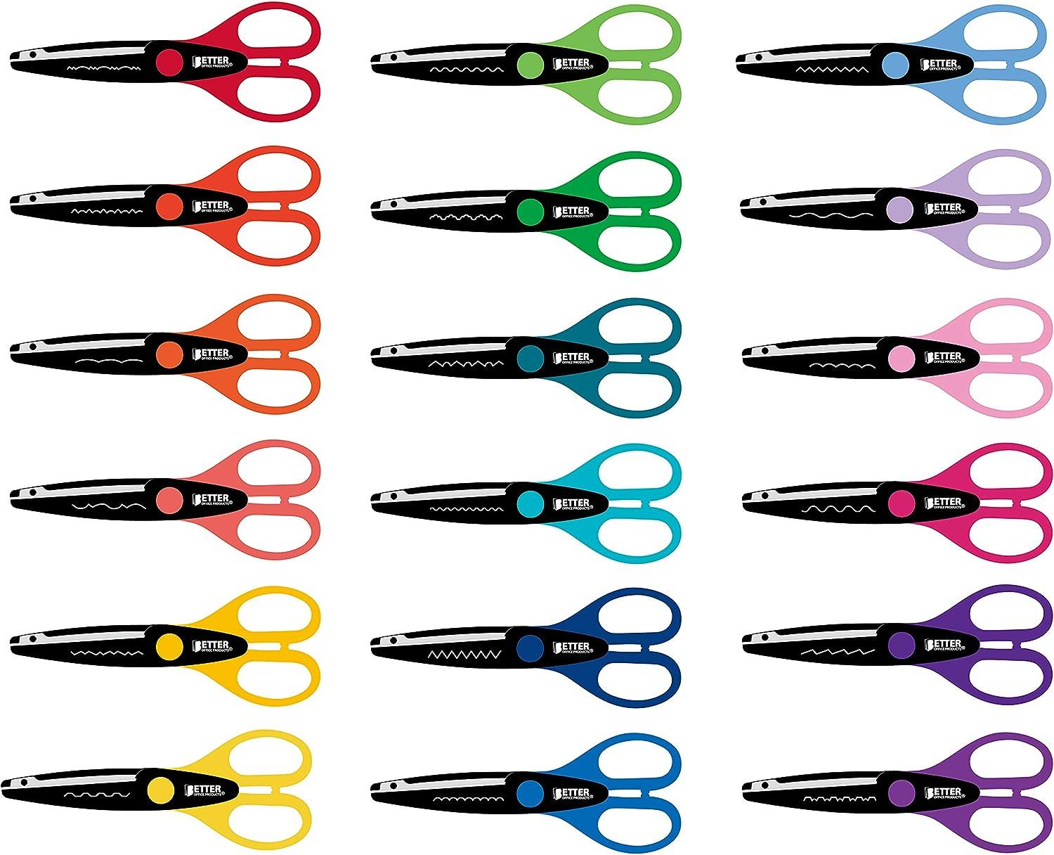 18 Piece Decorative Edge Craft Scissors by Better Office Products 18 ...