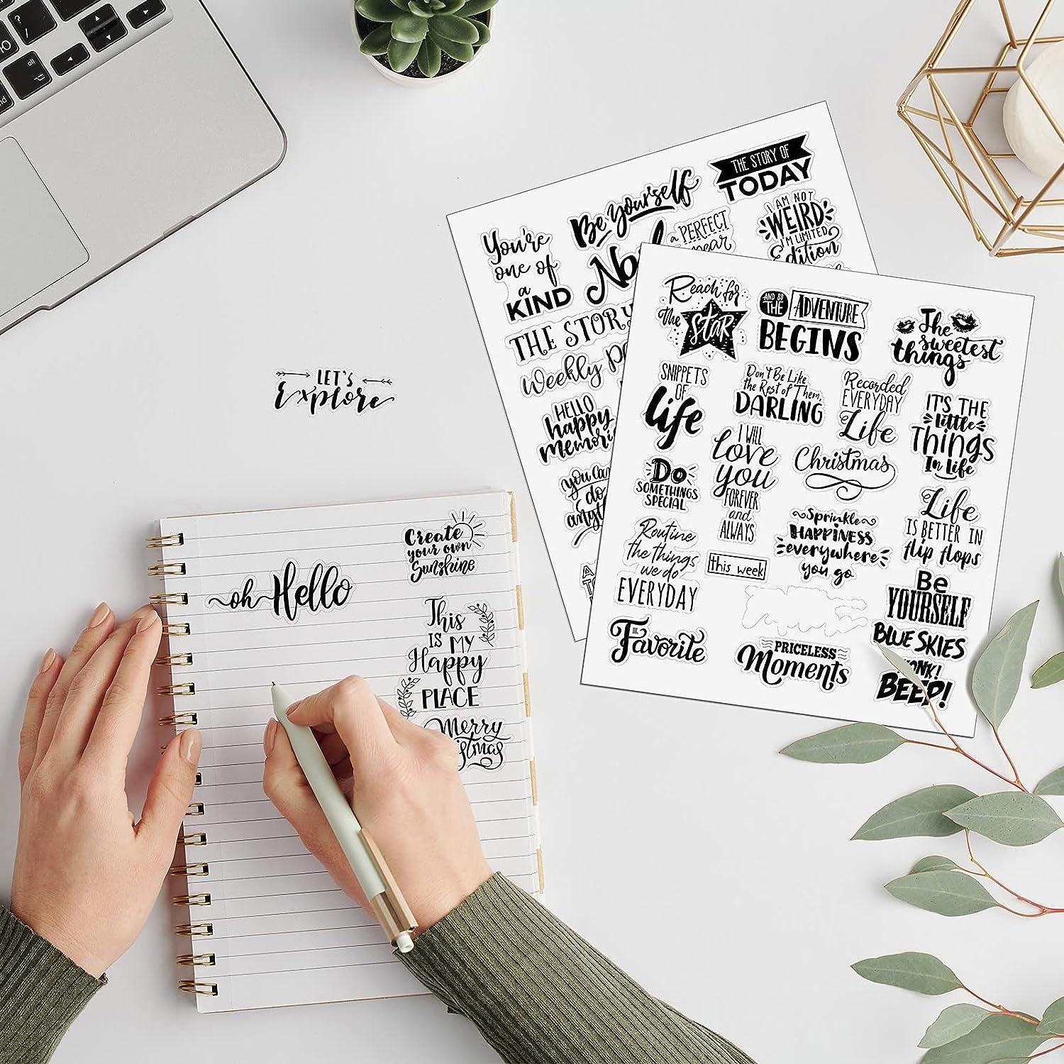546 Pcs 24 Sheets Vintage Words Stickers for Journaling Nice Words ...
