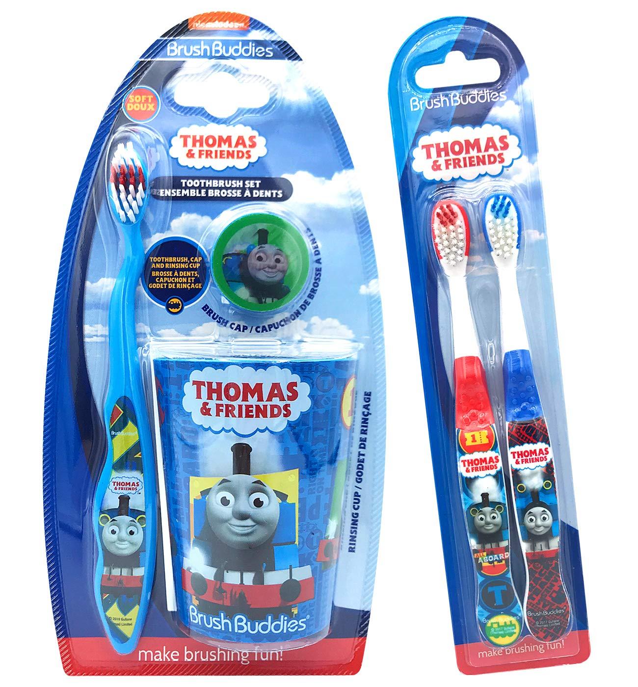 Disney Thomas and Friends Kids Soft Bristle Toothbrush Kit with Cover ...