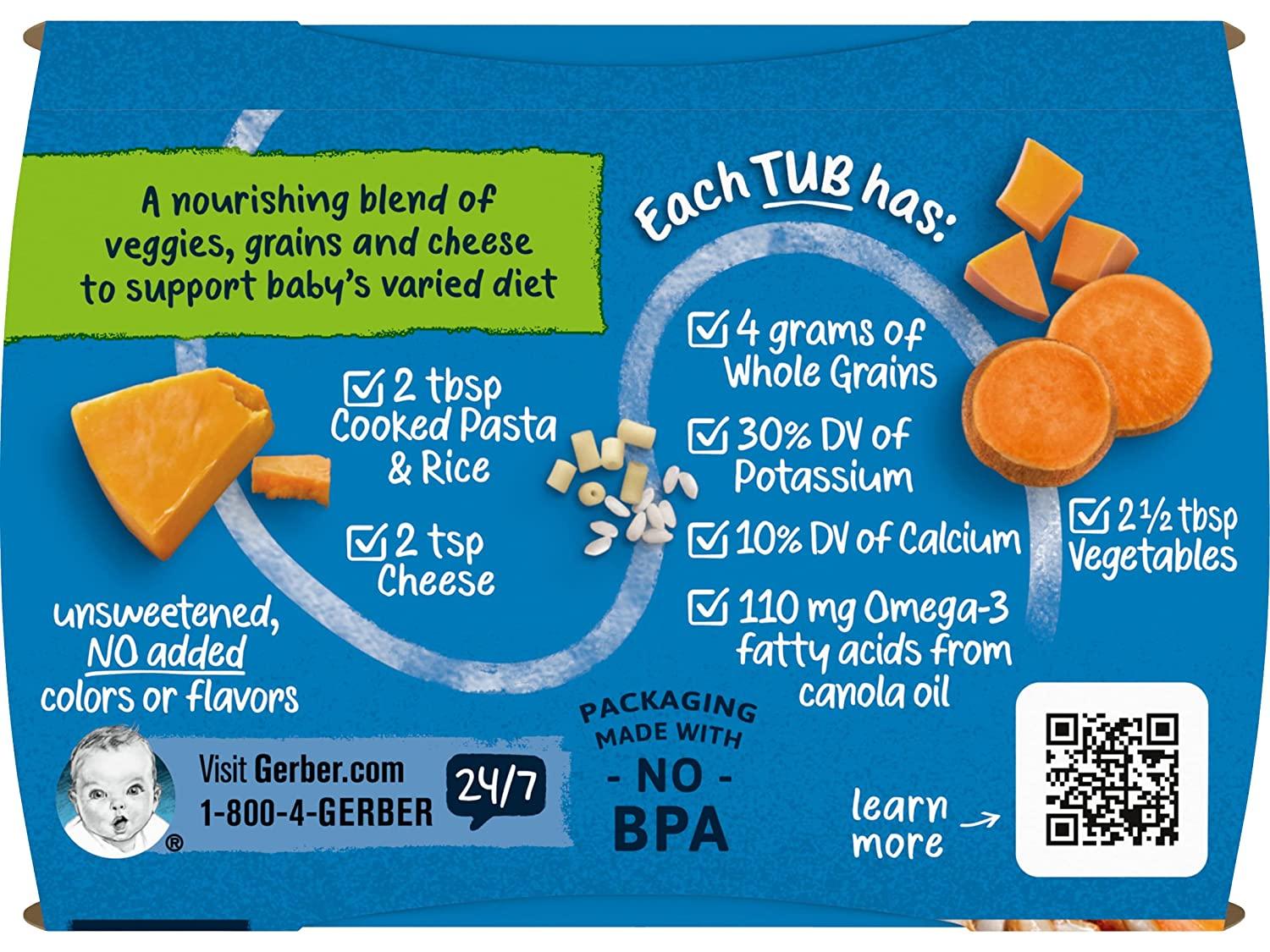 Gerber 2nd Foods Mac & Cheese Dinner with Vegetables - 2 Pack, 4 oz ...