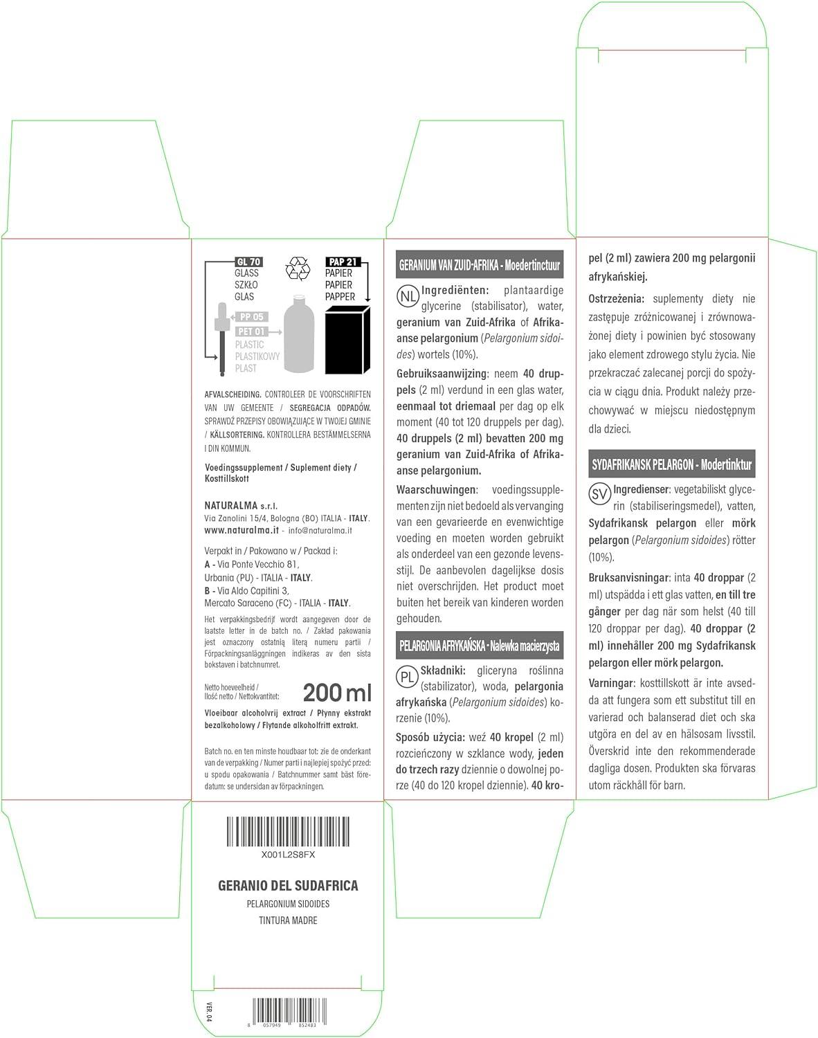 South African Geranium Root Mother Tincture 200ml - Alcohol-Free ...