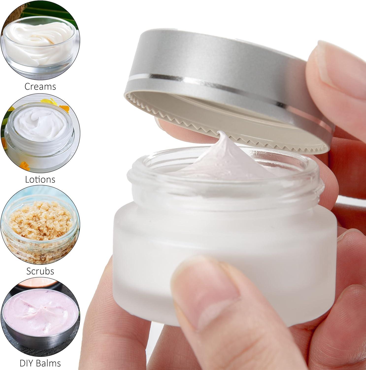 20ml Glass Cream Jar - Empty Cosmetic Container with Screw Cap for ...