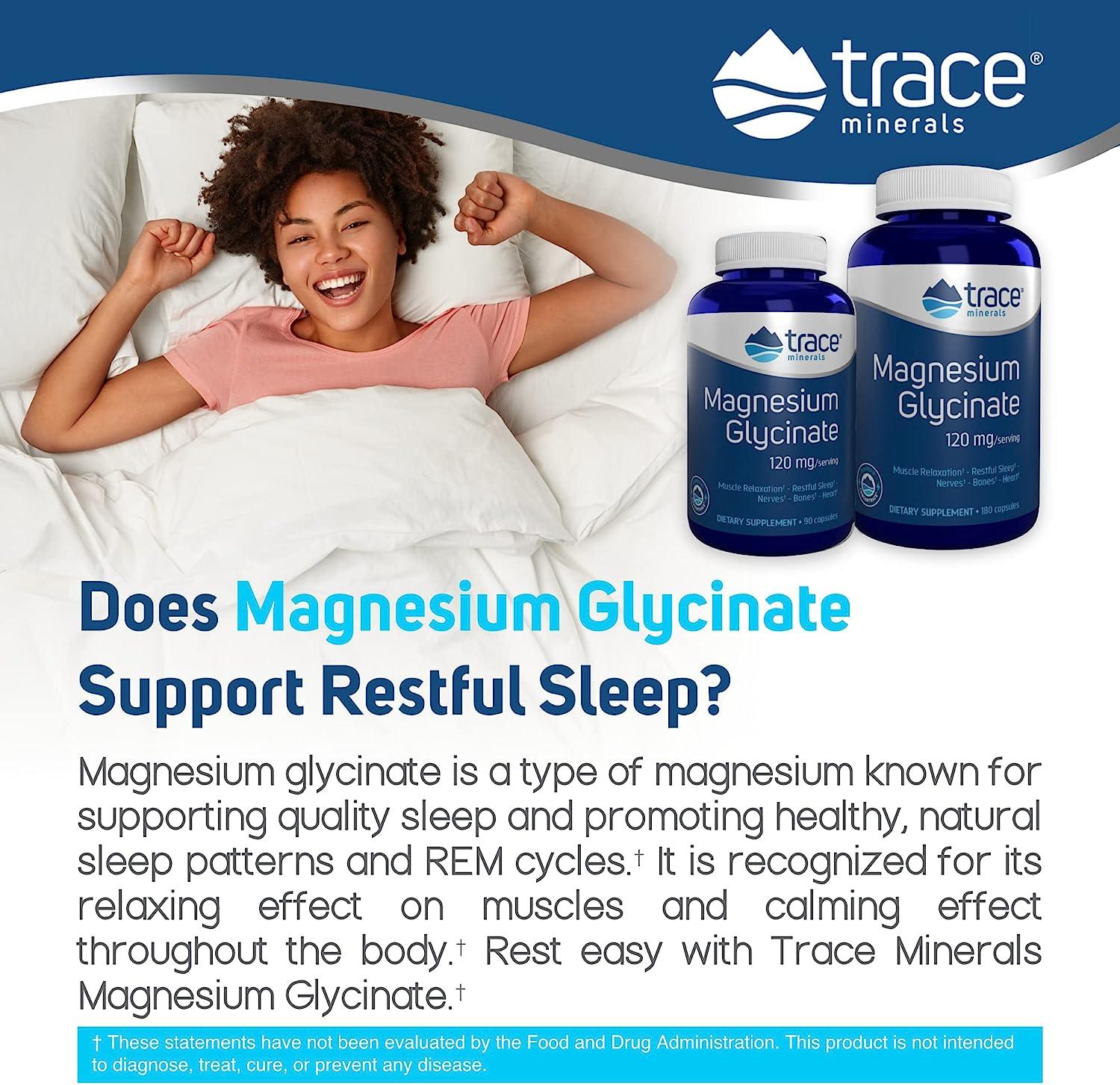 Trace Minerals Magnesium Glycinate | Supports Normal Sleep Calm Mood ...