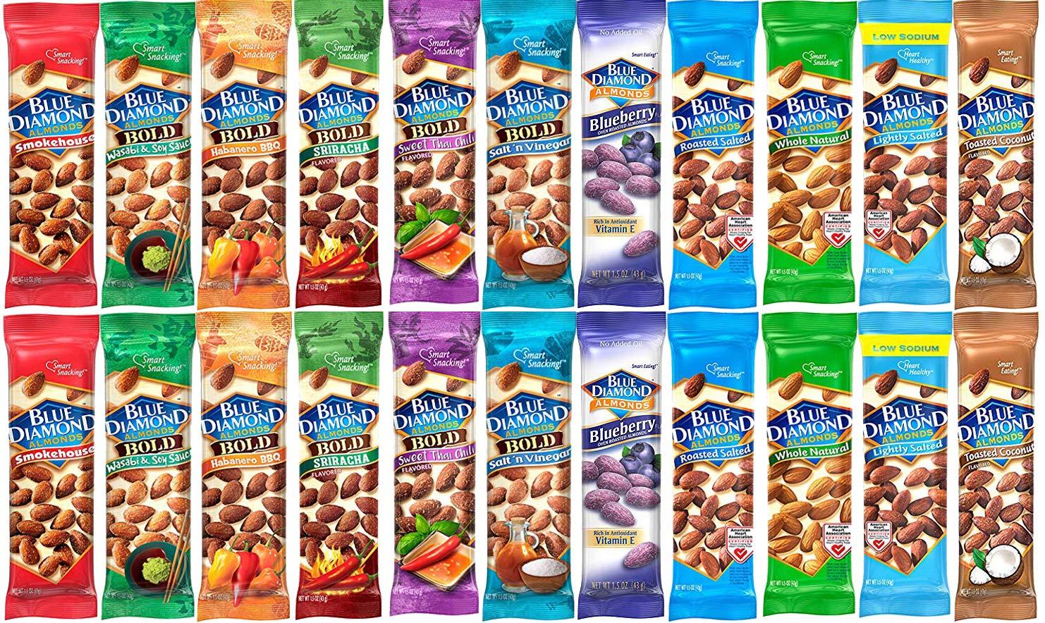 Blue Diamond Almonds Variety Pack - 11 Flavors - 22 1.5-Ounce Bags ...