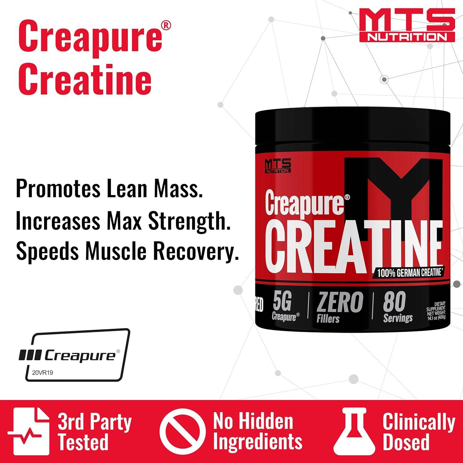 MTS Nutrition Creapure Creatine Powder - Unflavored Muscle Growth ...