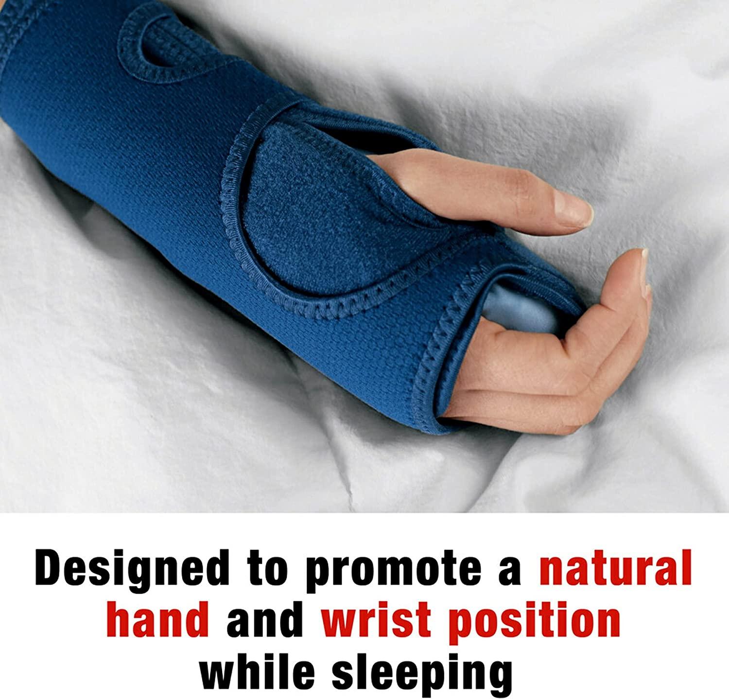 ACE Night Wrist Sleep Support | Adjustable Blue Brace for Carpal Tunnel ...