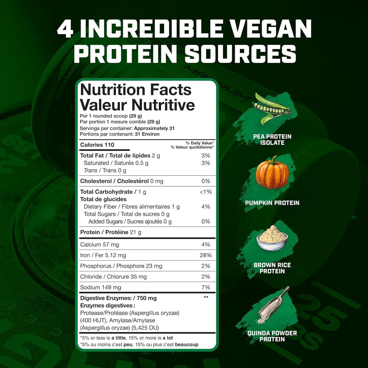 Magnum Nutraceuticals - Vegan Quattro Plant-Based Protein Powder ...