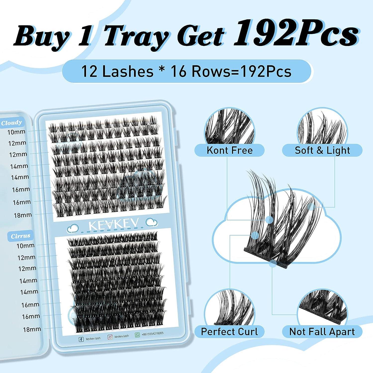 KevKev Lash Clusters: 192 Pcs Individual Mixed Styles DIY Lash ...