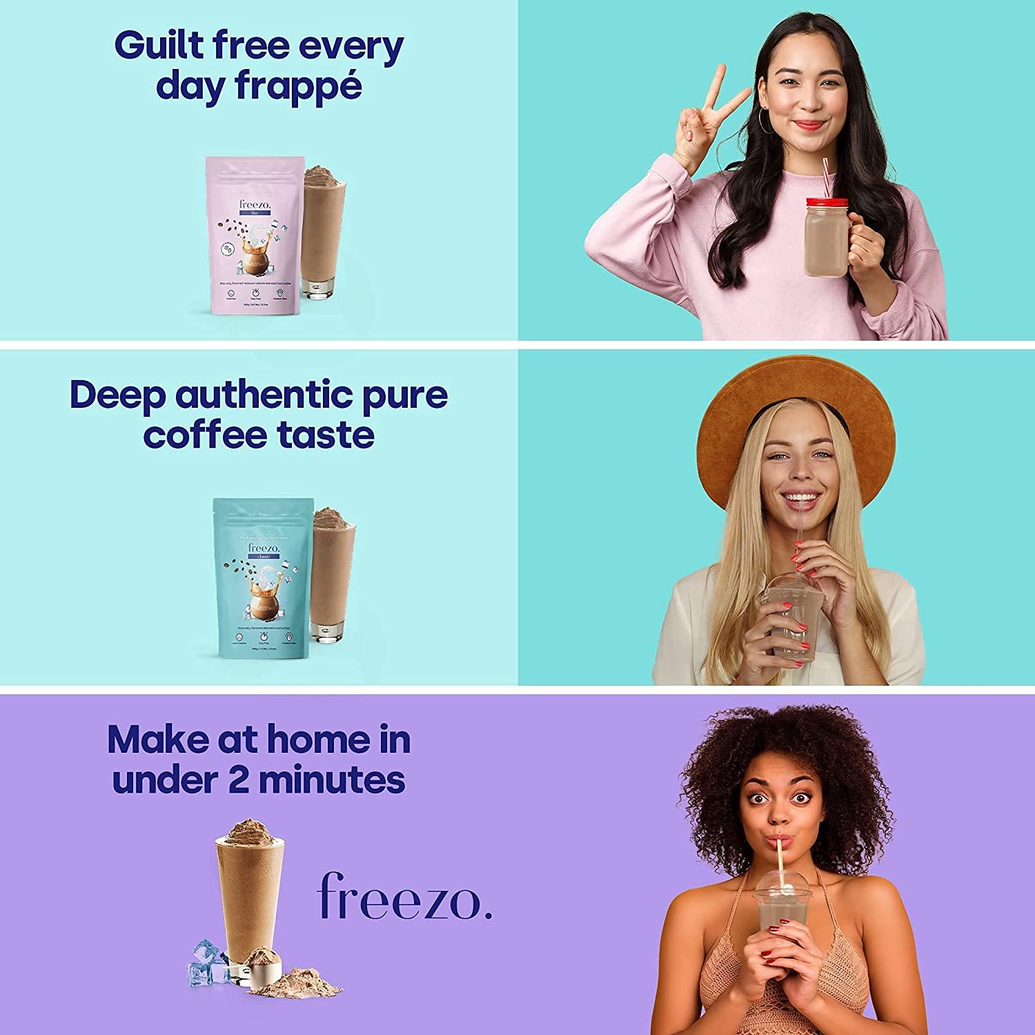 Freezochino Lite Iced Coffee Frappe Latte - No Sugar Added 155 Cal - 1 ...
