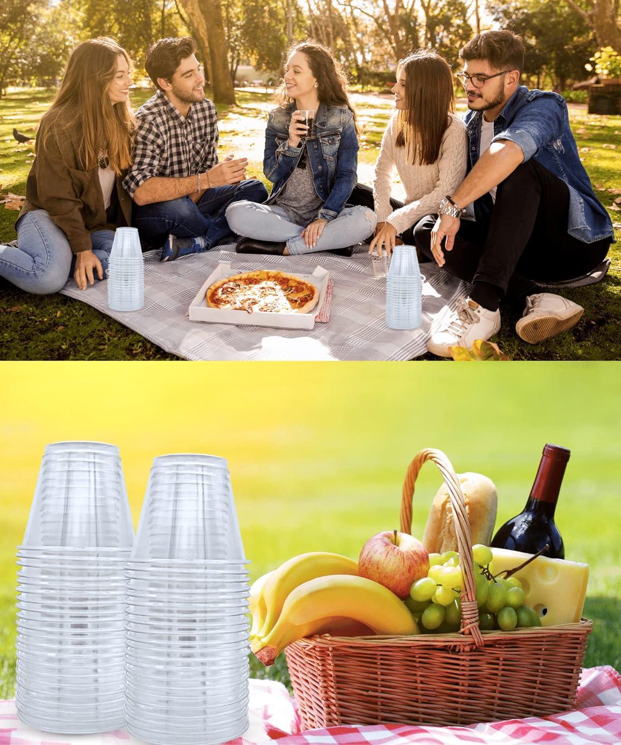 9 oz Clear Plastic Cups 50 Pack - Elegant Disposable Wine & Cocktail ...