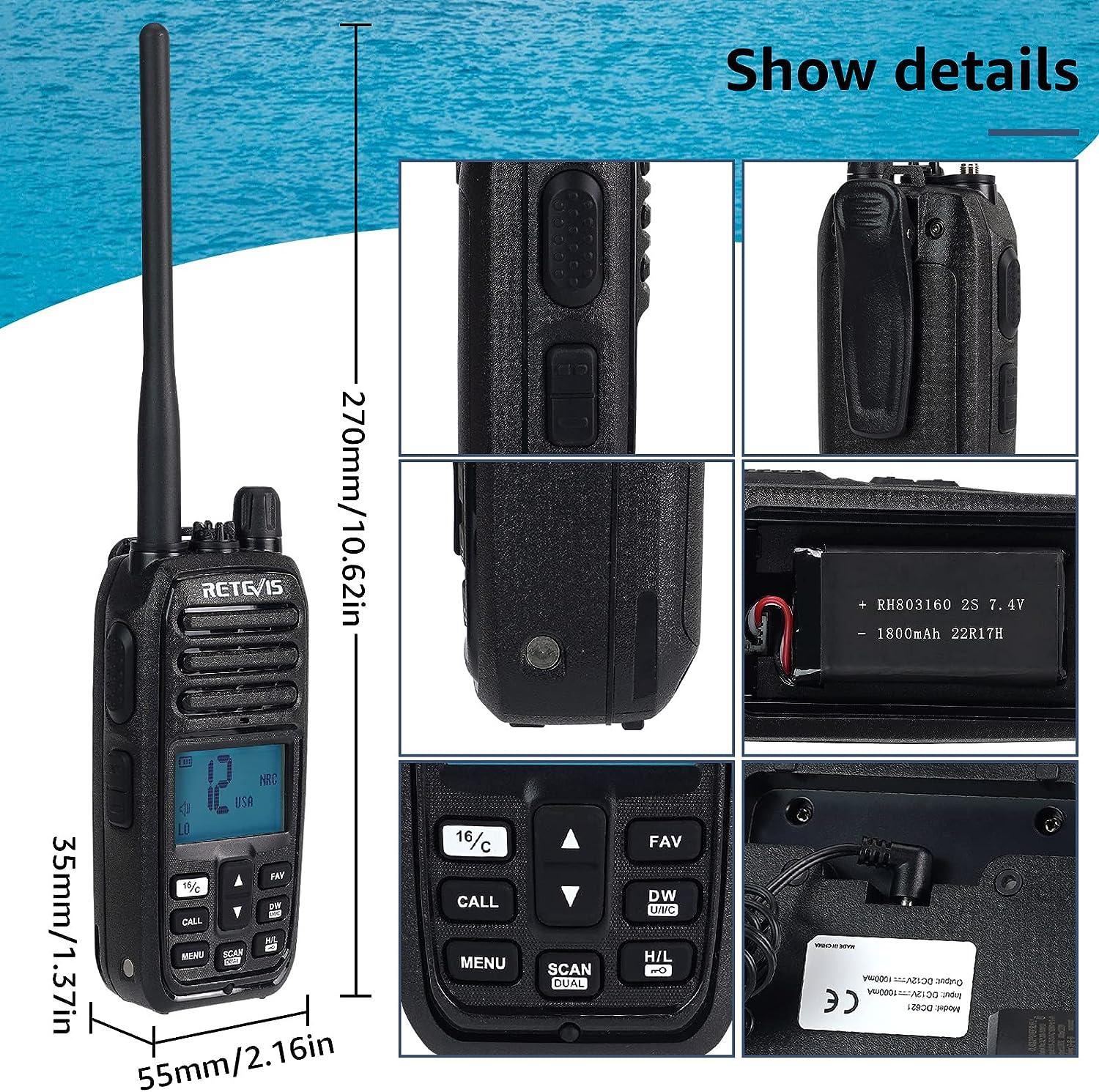 Retevis RM21 Handheld Floating Marine Radio with NOAA Weather ...