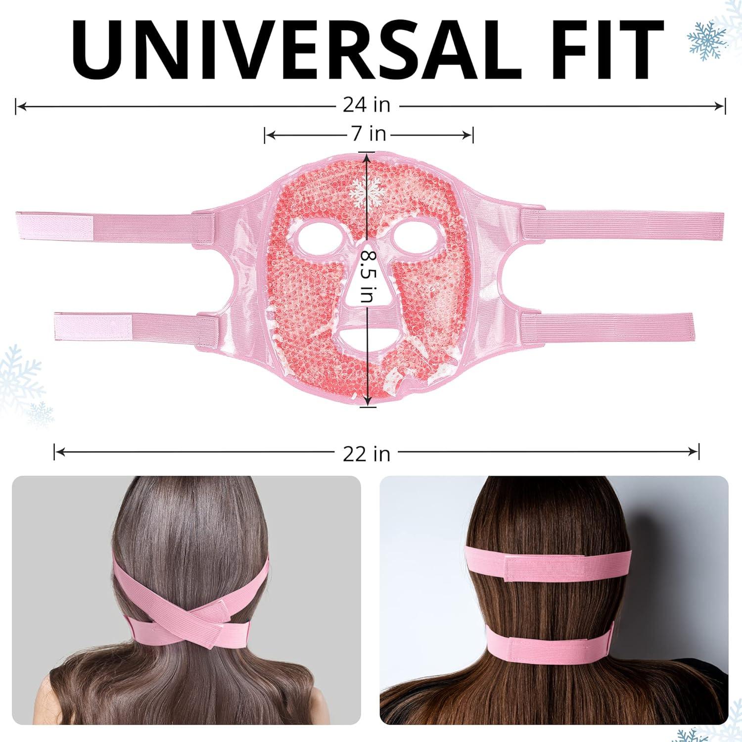 Candy Pink Face Ice Pack Cold Eye Mask - Reduce Redness, Puffy Eyes ...