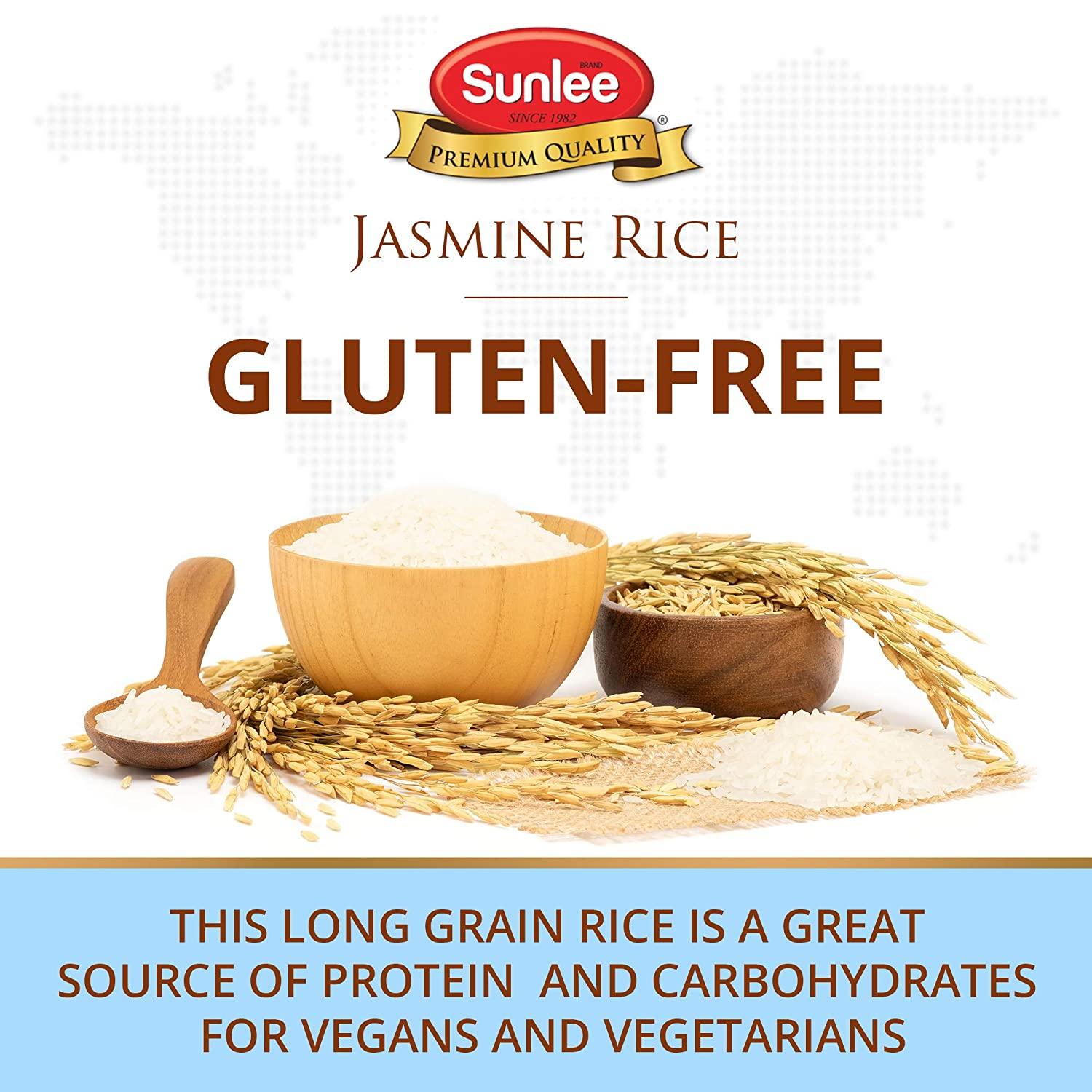 Sunlee Thai Jasmine Rice 5 lbs - Aromatic Long Grain White Rice for ...