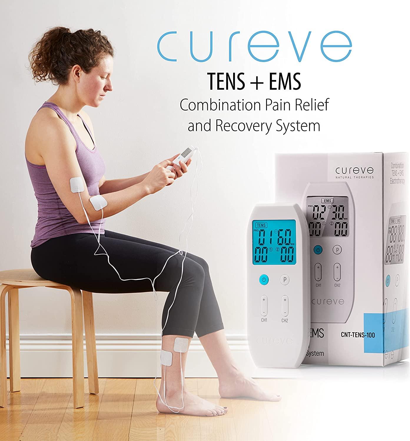 Cureve TENS + EMS Unit Combination Pain Relief System and Muscle ...
