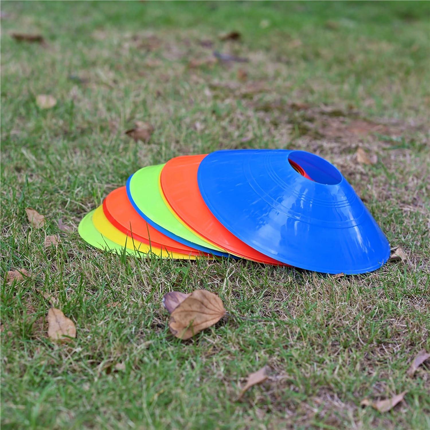 TIANOR 10 Pack Disc Cones Set for Agility Training - 5 Colors (Red, Orange, Yellow, Green, Blue ...