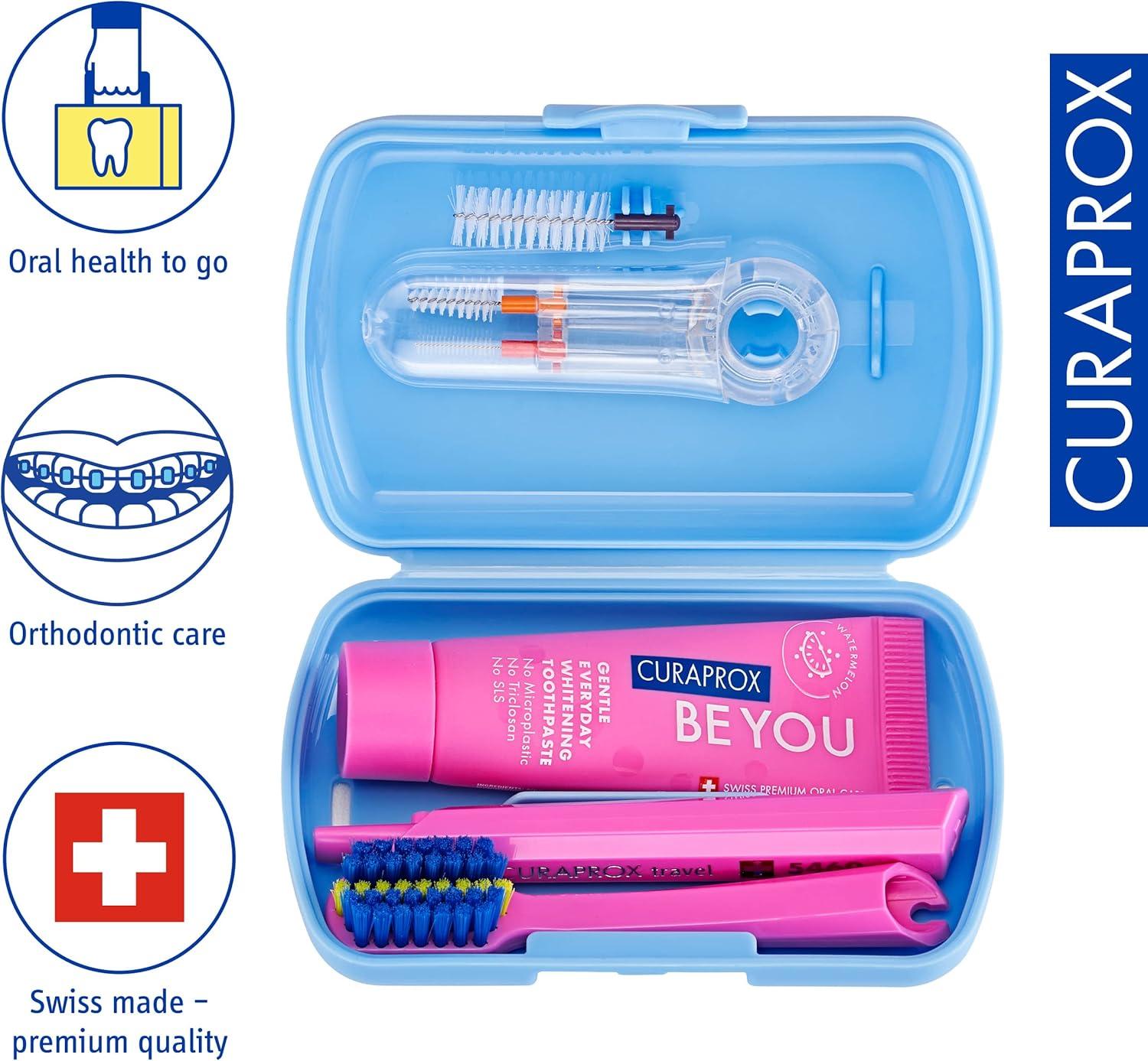 Curaprox Travel Set Ortho Blue - Travel Toothbrush Interdental Brush ...