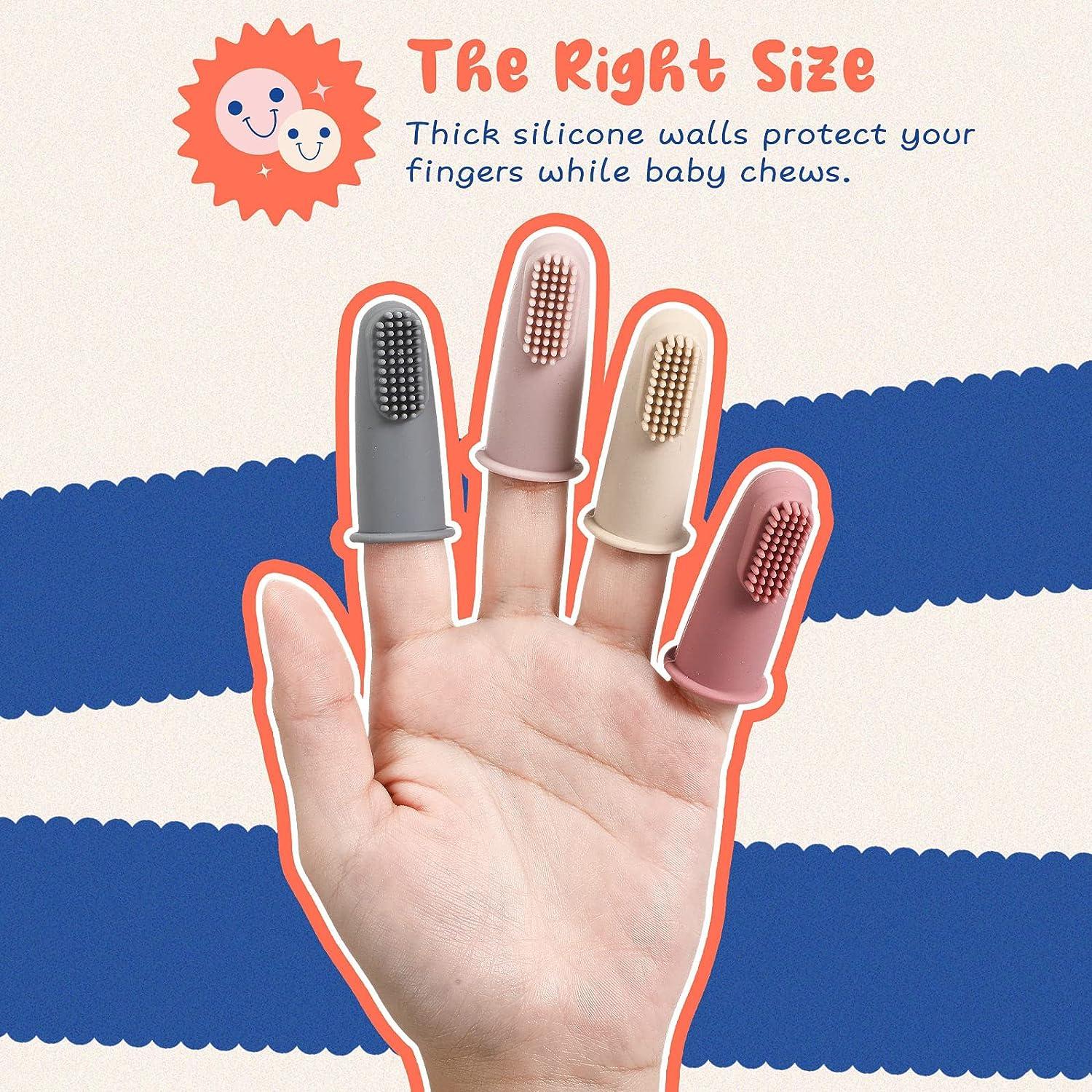 12-Piece Silicone Baby Finger Toothbrush Set for Newborns - Soft Oral ...