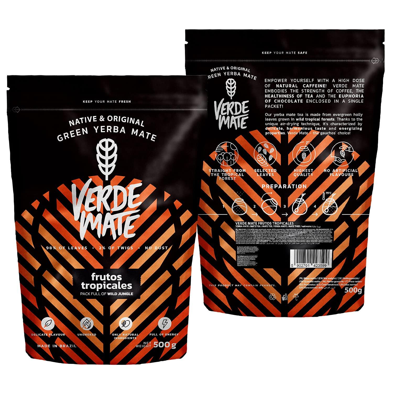 Verde Mate Green Frutos Tropicales Mate Tea 500g - Authentic Brazilian ...