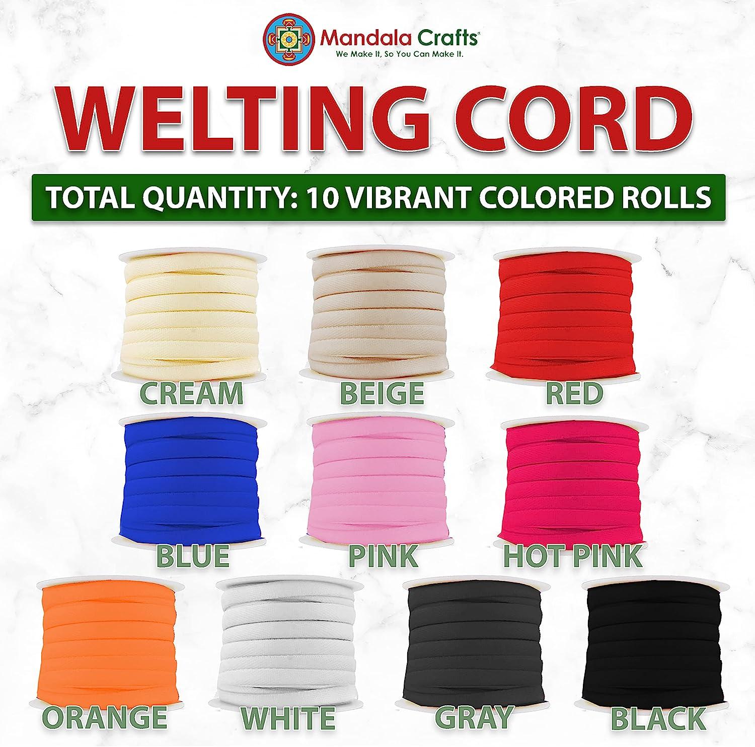 Mandala Crafts Polyester Cotton Welting Cord - 50 Yards, Assorted ...