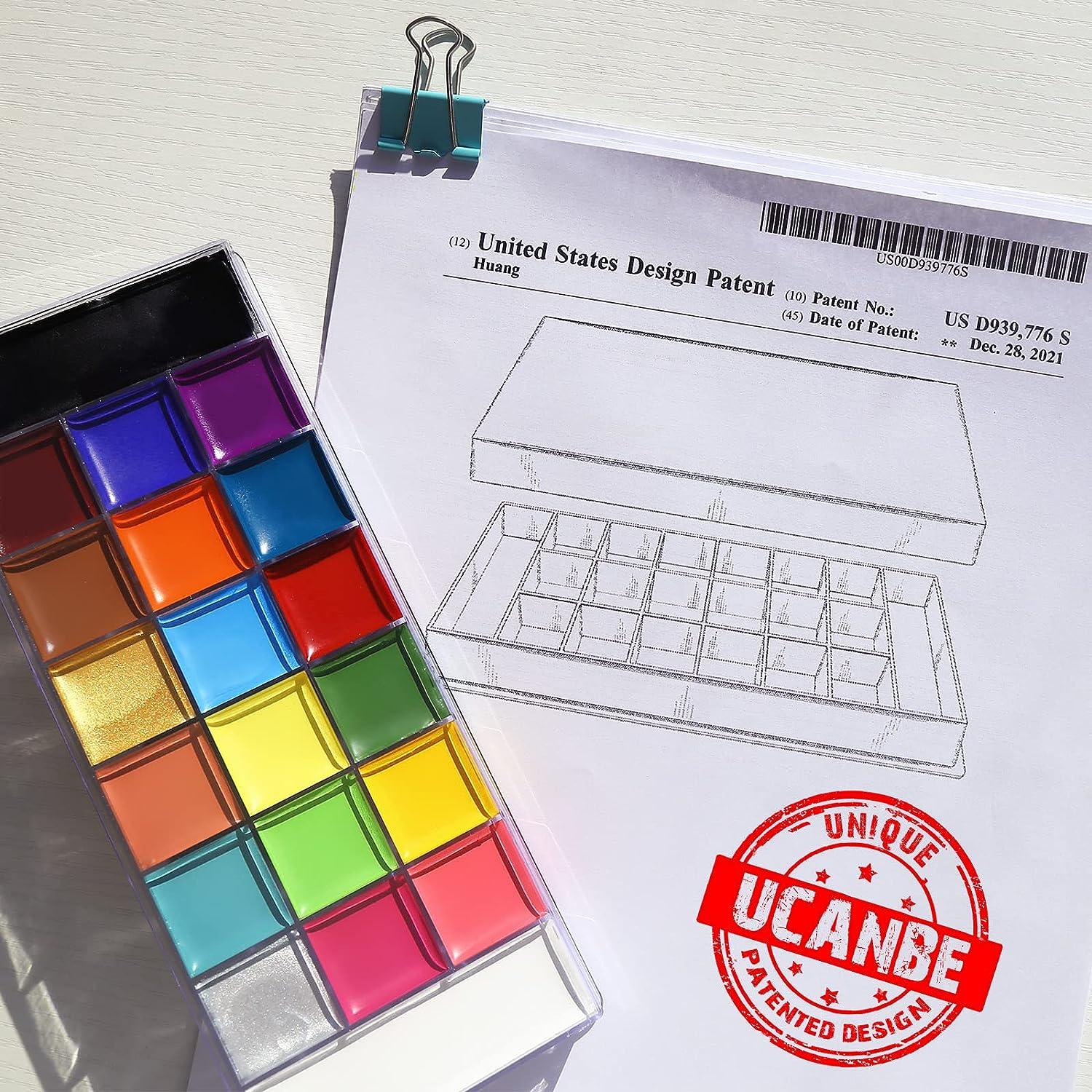 UCANBE Oil Based Face Body Painting Kit - 20 Vivid Colors with Stencils ...