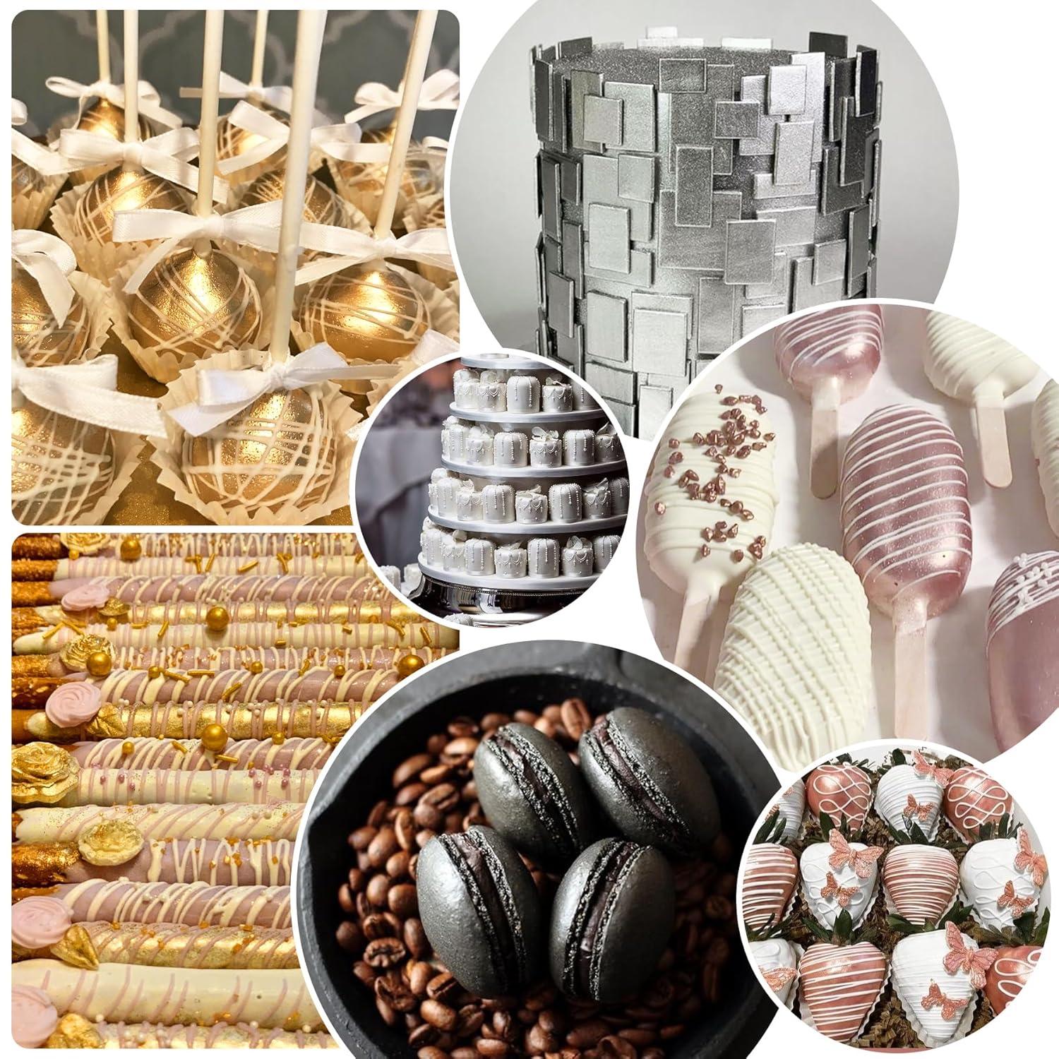 60ml Metallic Edible Glitter Fluid - Silver Liquid Food Coloring for ...