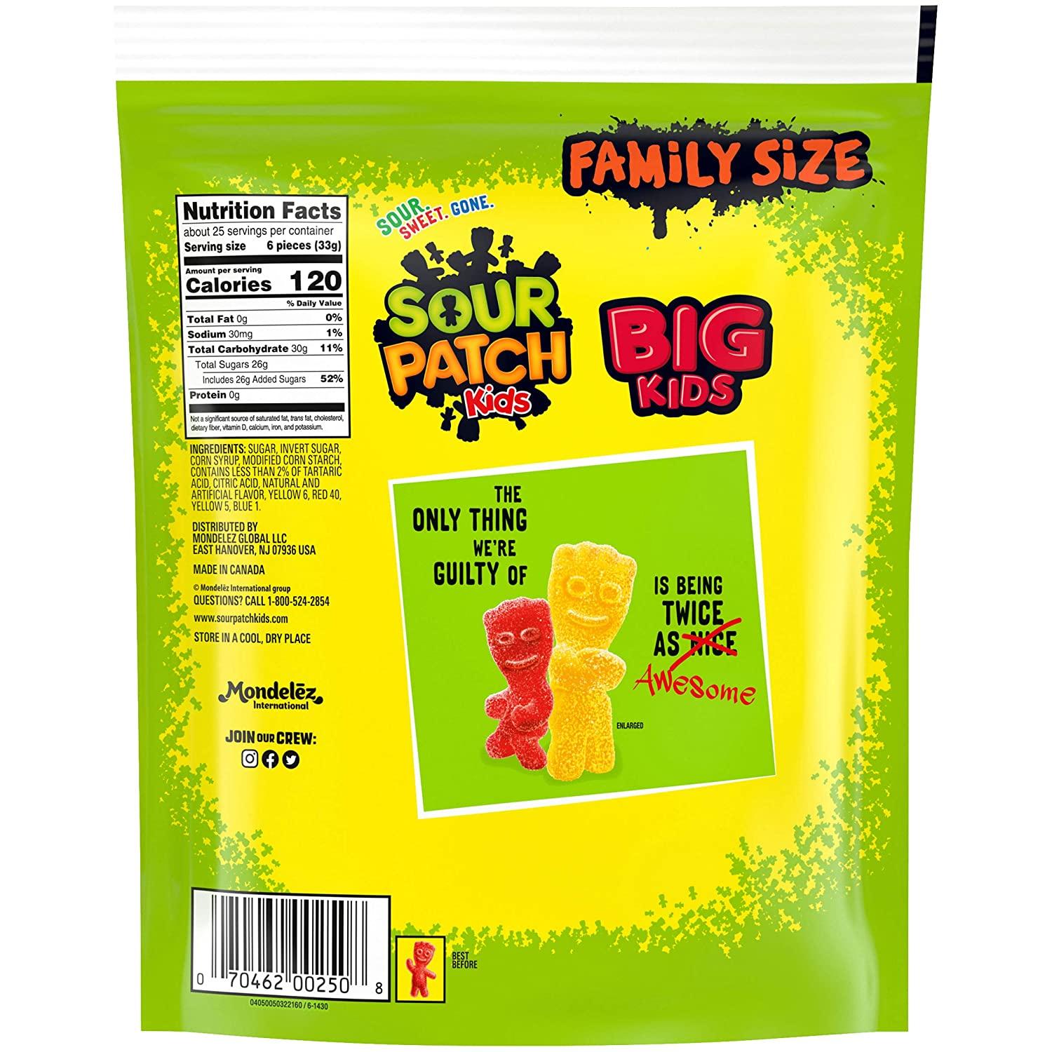 SOUR PATCH KIDS Big Soft & Chewy Candy 1 lb 12.8 oz - Family Size | Buy ...