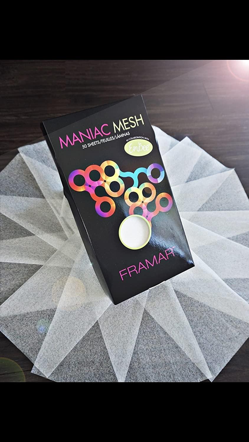 Framar Maniac Mesh Sheets - 50 Pack, Reusable Mesh Strips for Hair Dye ...