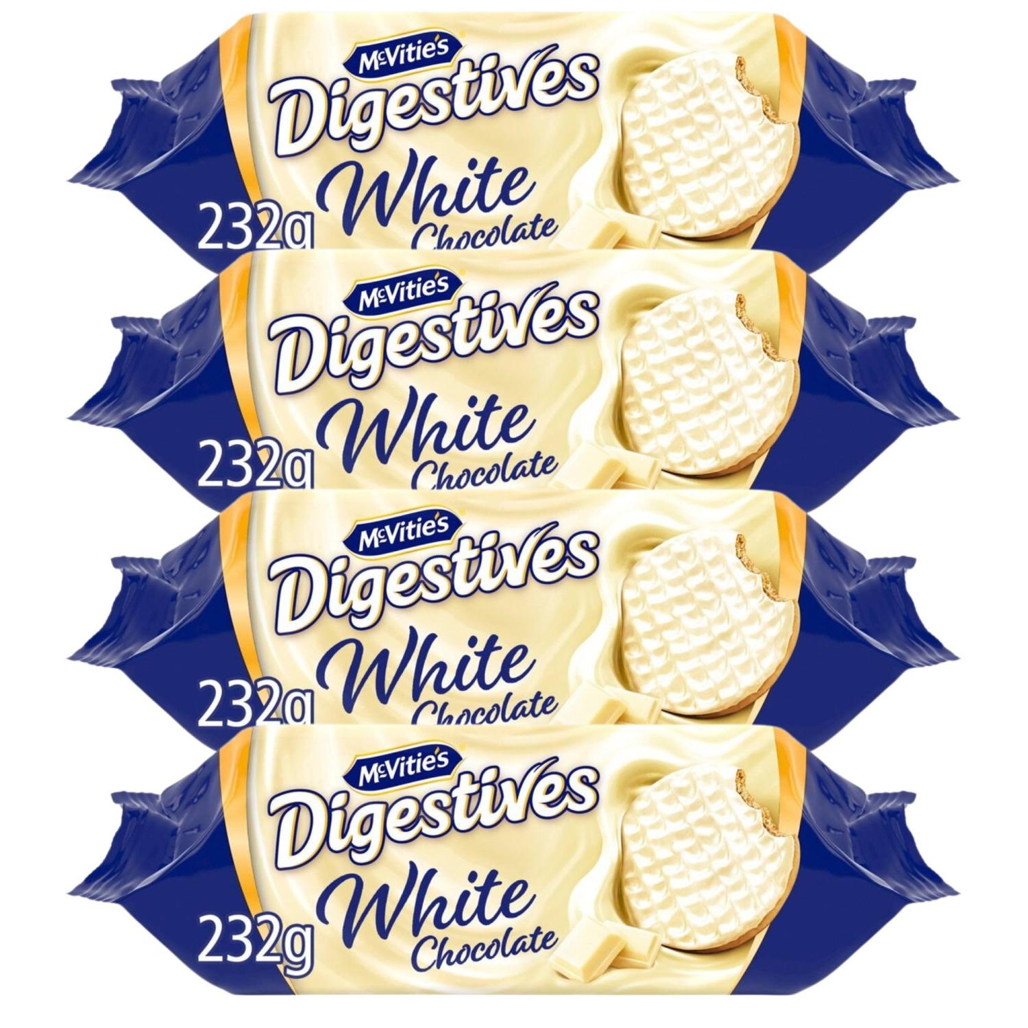 Mcvities White Chocolate Digestives 232g (4 Pack Bundle) | Buy Now with Express International ...