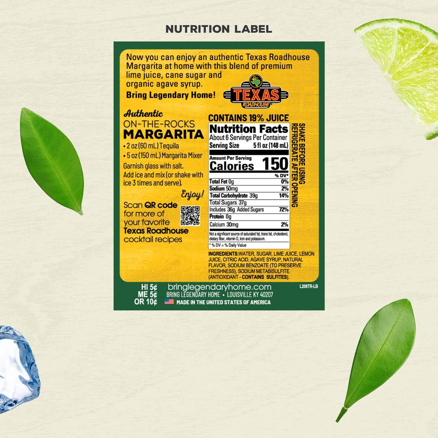 Texas Roadhouse Authentic Margarita Drink Mix - 1 Liter Bottle (33.8 Fl ...