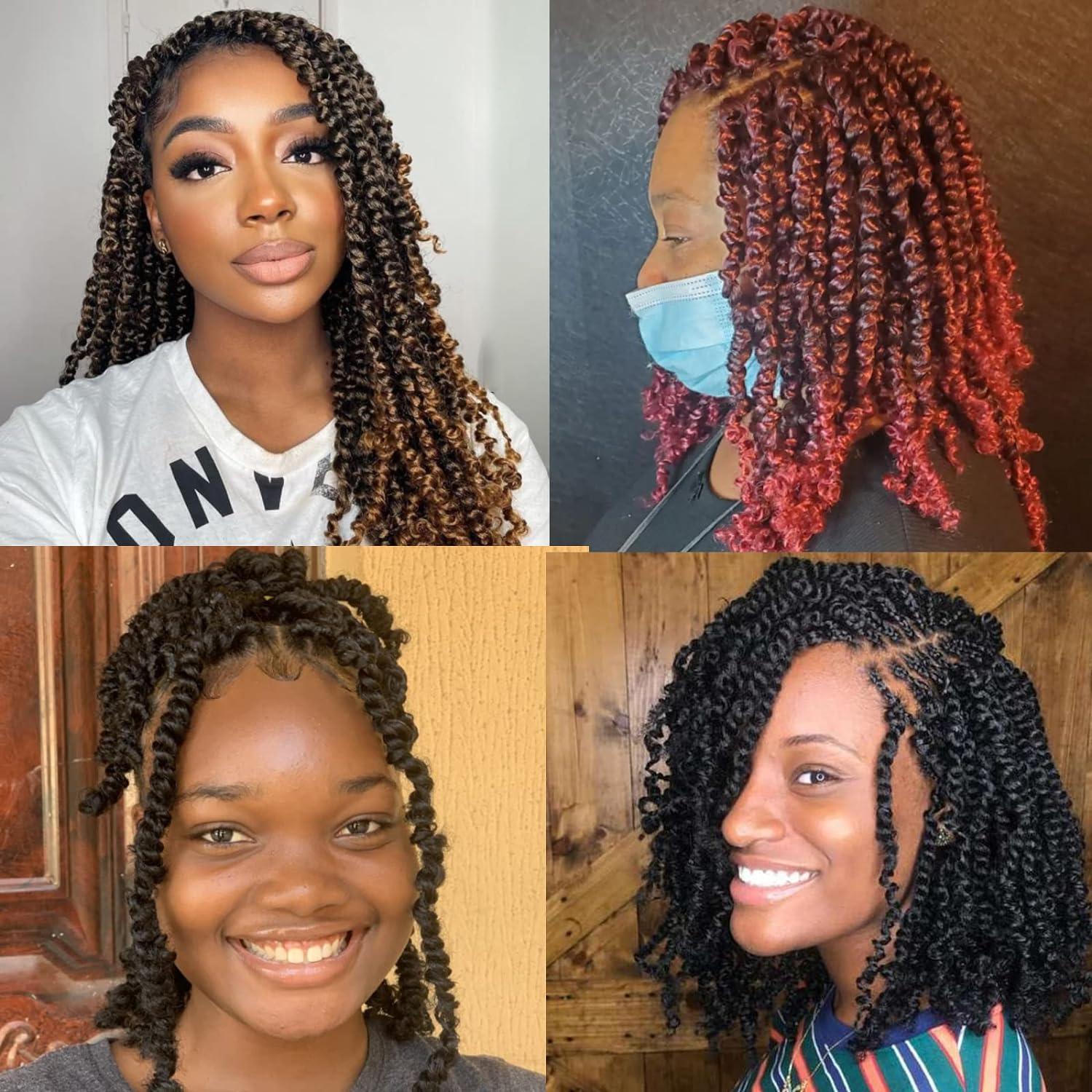 10 Inch Pre-twisted Grey Passion Twist Crochet Hair (Pack of 7) - Short ...