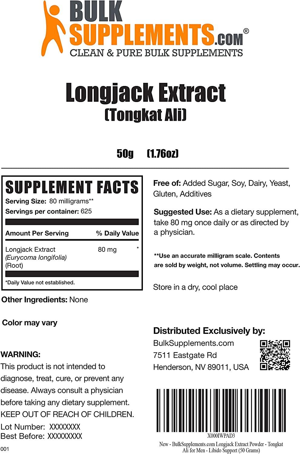 Longjack Extract Powder (Eurycoma longifolia) - Tongkat Ali Supplement ...