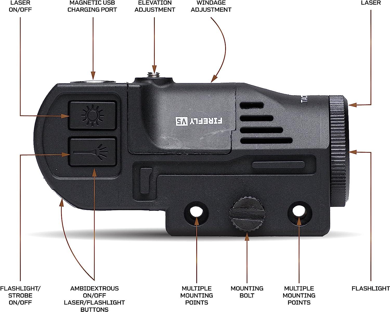 Firefly V5 Gun Light Laser Flashlight Pistol Combo | 500 Lumens ...