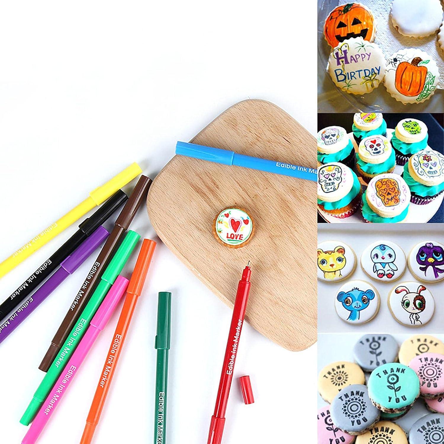 10 Edible Food Colour Pens Food Coloring Marker Upgrade Dual Sided ...