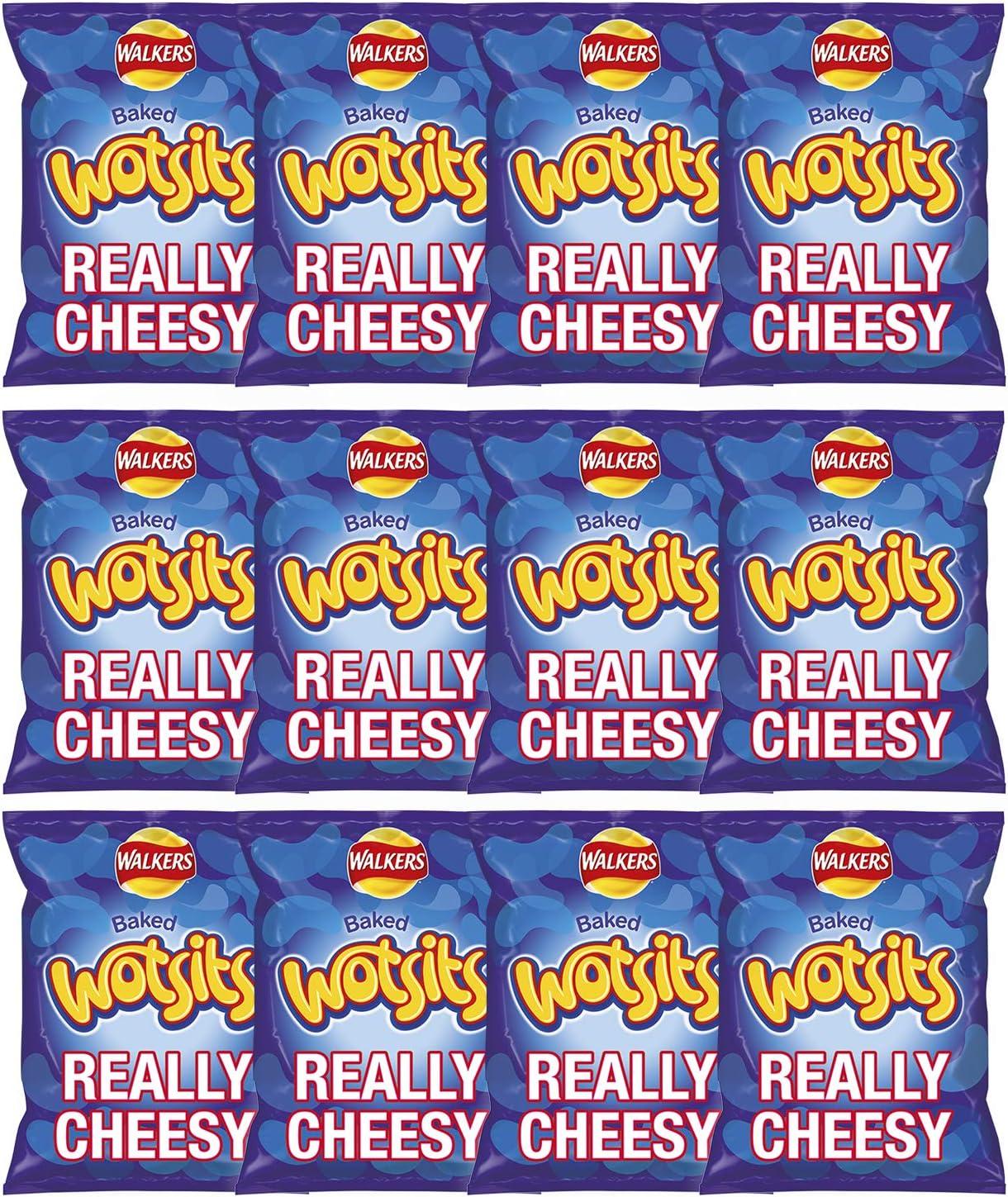 Walkers Crisps Wotsits Cheesy Multipack Snacks 12 x 16.5 g (Pack of 3 ...