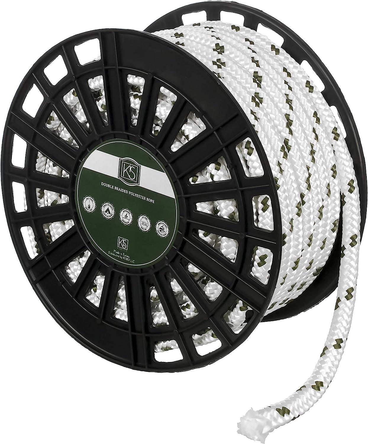 KIS Premium Quality Double Braided Polyester Rope 6 MM (1/4" 100 ft ...