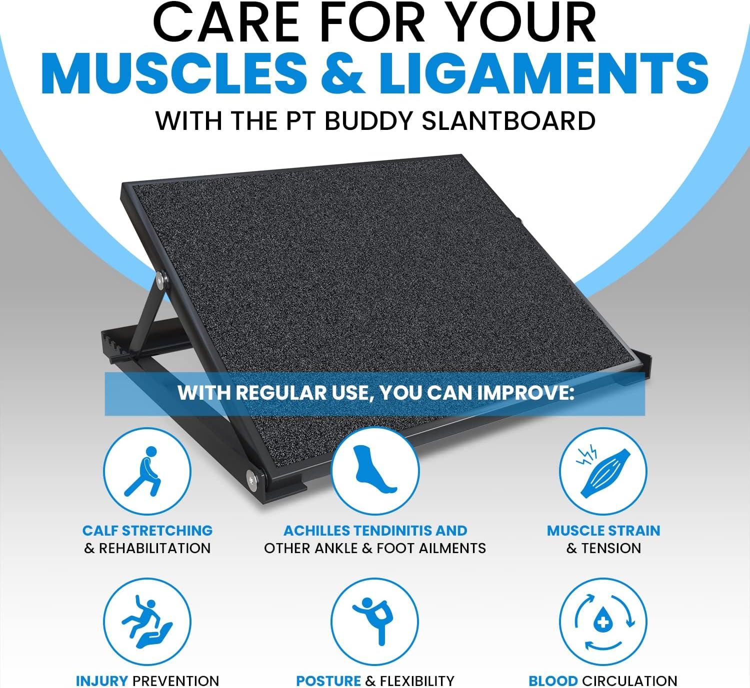 Standing Slant Board Exercise Adj Knee & Foot Incline Board w/ 5 ...