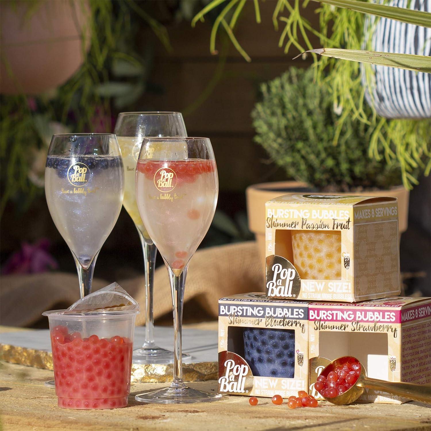 Popaball Shimmer Blueberry Bursting Bubbles 175g - Prosecco Gin ...