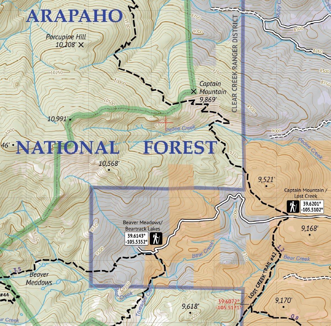 Mount Evans Wilderness Topographic Hiking Map 2018 - Colorado Trail ...