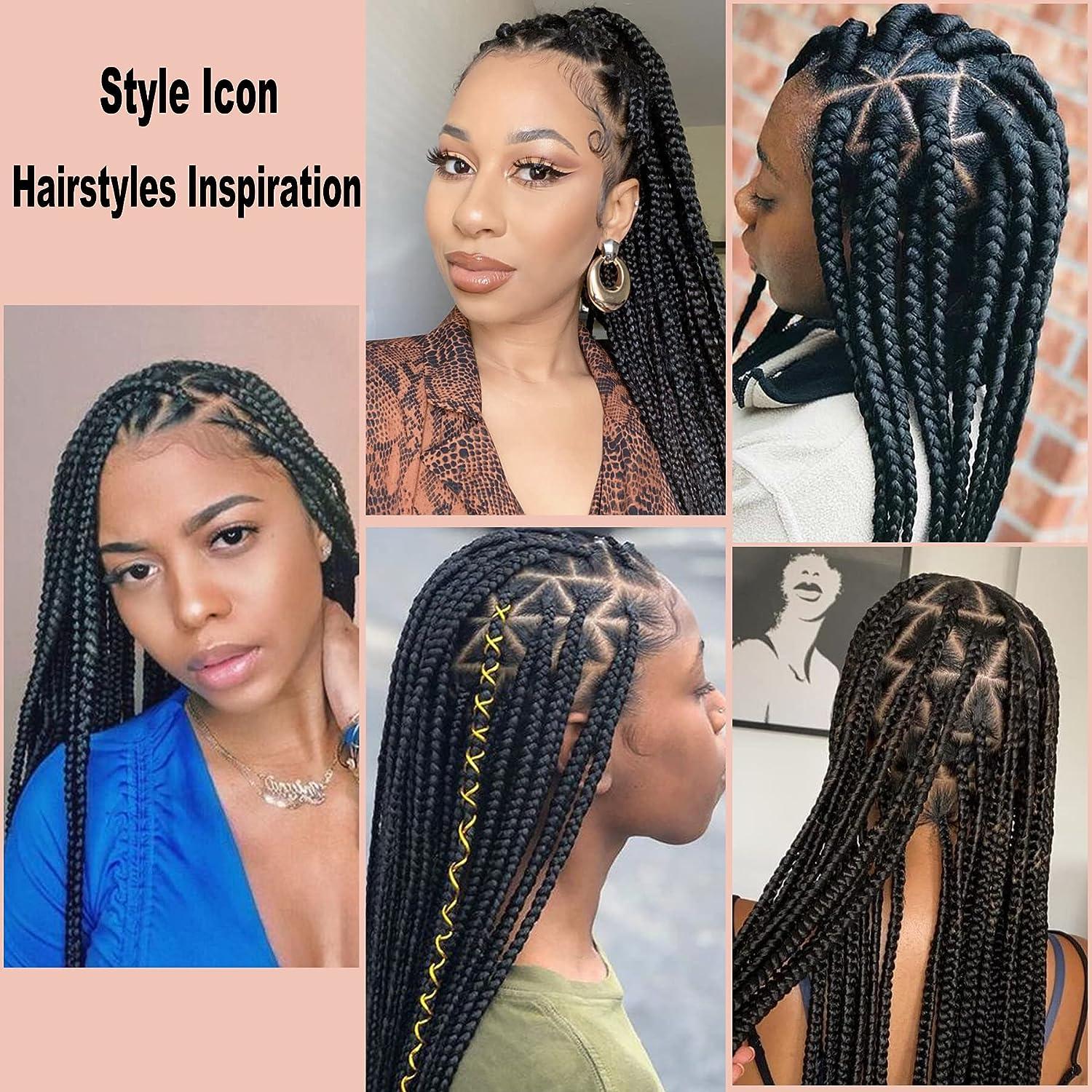 Lexqui 36'' Triangle Knotless Box Braided Wigs for Women Box Braided ...