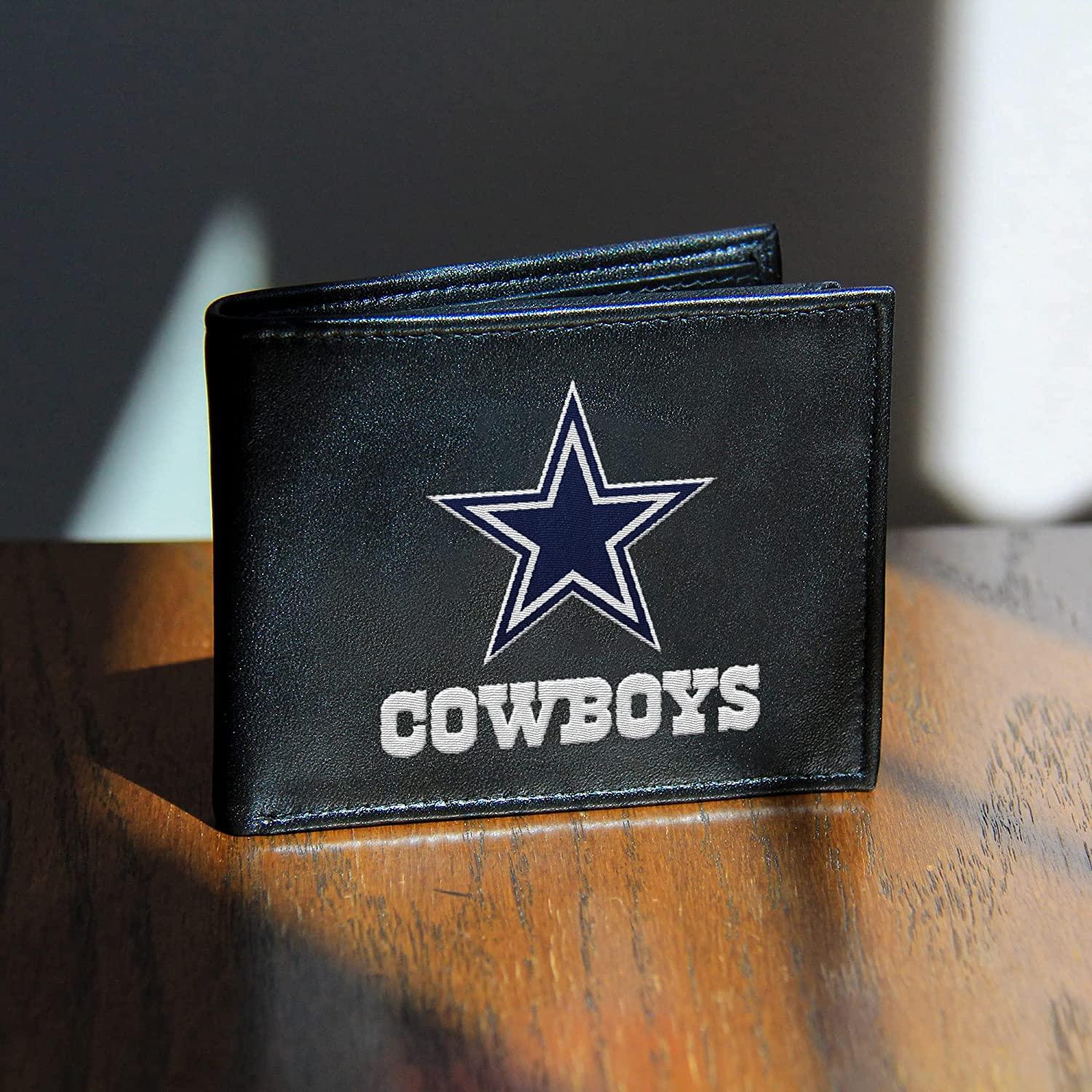 NFL Dallas Cowboys Embroidered Leather Billfold Wallet - Official Team ...