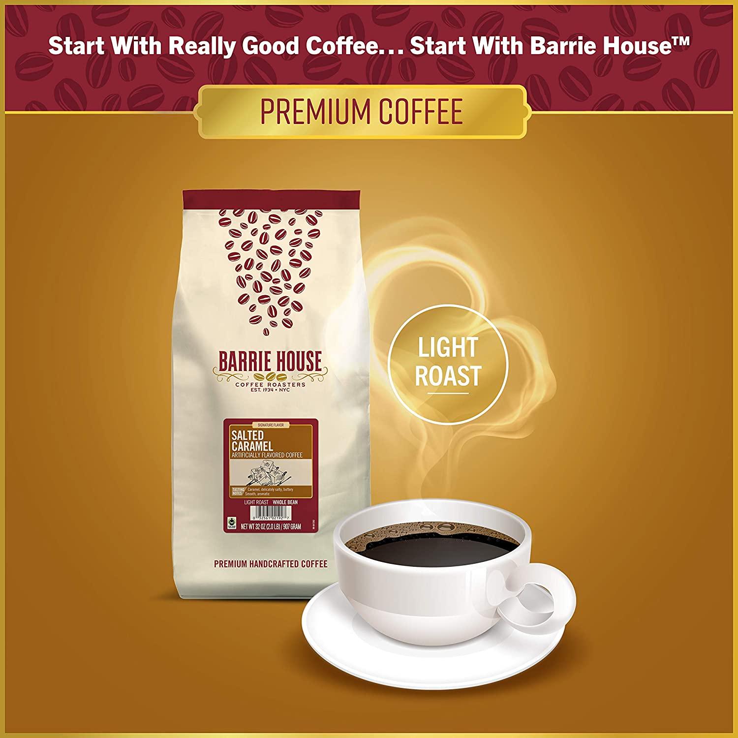 Barrie House Salted Caramel Whole Bean Coffee - 2 lb Bag | Fair Trade ...