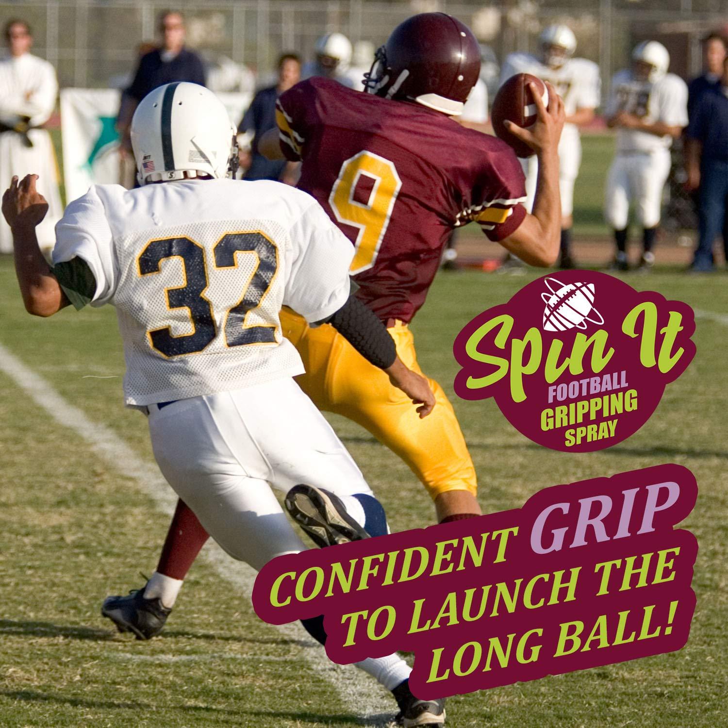 Spin iT Football Grip Spray - Enhance Football Grip, Works with or ...